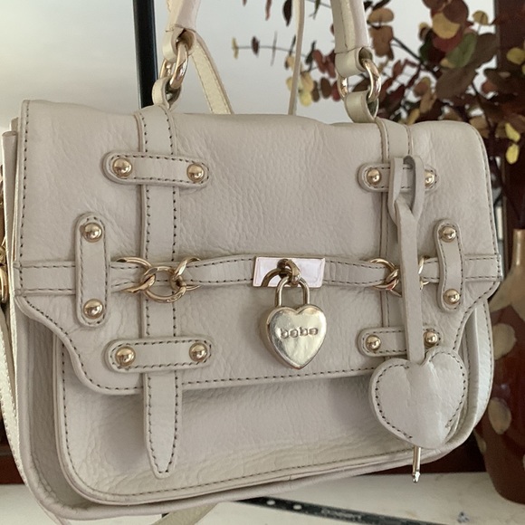 bebe | Bags | Bebe Genuine Cross Body Handbag With Gold Metal Heart ...